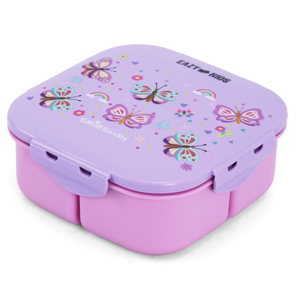 Eazy Kids Square Bento Lunch Box - Butterfly Purple – Laadlee